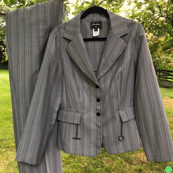 Sweet Suit | Jackets & Coats | Sweet Suit Gray Striped Suit Set | Poshmark
